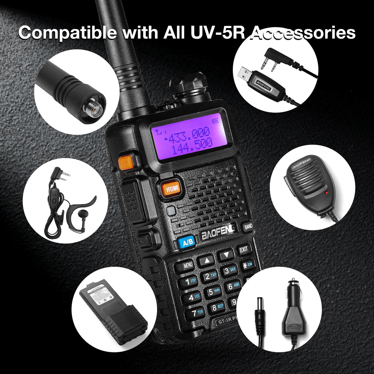 GT-5R Pro 5W Multi-Band Radio – Baofeng